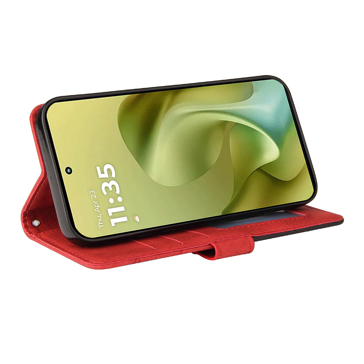 Strukturierte Ledertasche mit Gurt für Motorola Moto G86 / Motorola Mo ...